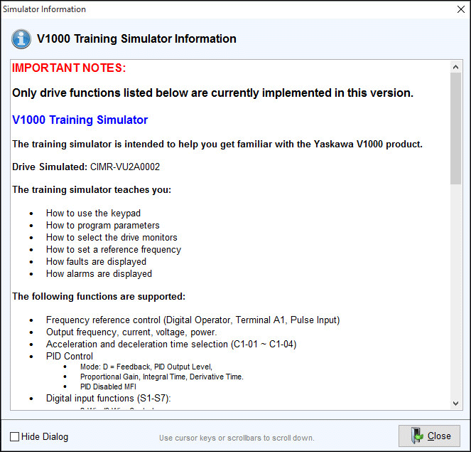 V1000 Programming Simulator - مثلث زرد