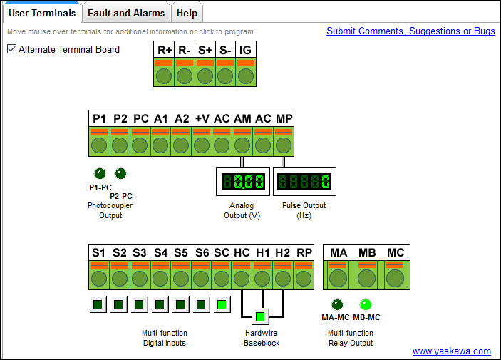 V1000 Programming Simulator - مثلث زرد